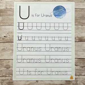 Solar System Letter and Word Tracing Solar System Learning - Etsy