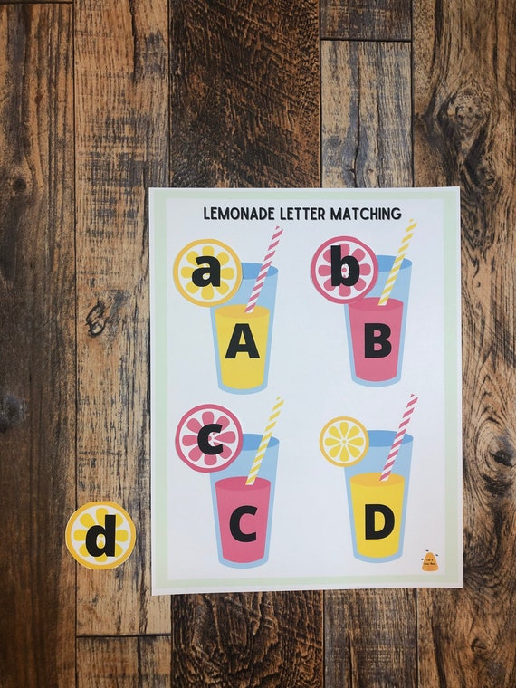 Lemonade Letter Matching Printable Letter Matching Printable - Etsy
