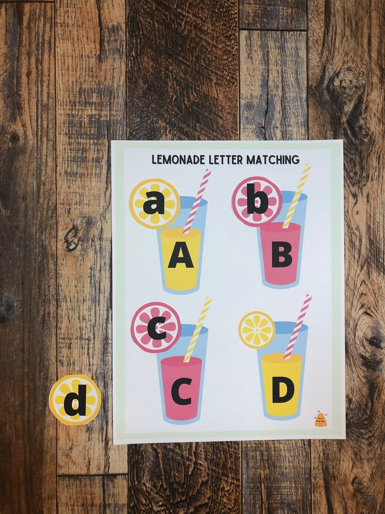 Lemonade Letter Matching Printable Letter Matching Printable Preschool ...
