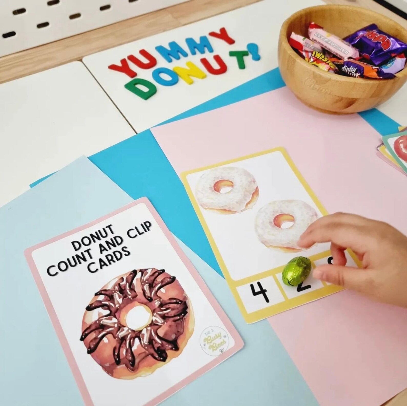 Donut Count and Clip Flashcards Printable Preschool Printable ...