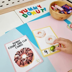 Donut Count and Clip Flashcards Printable • Preschool Printable ...