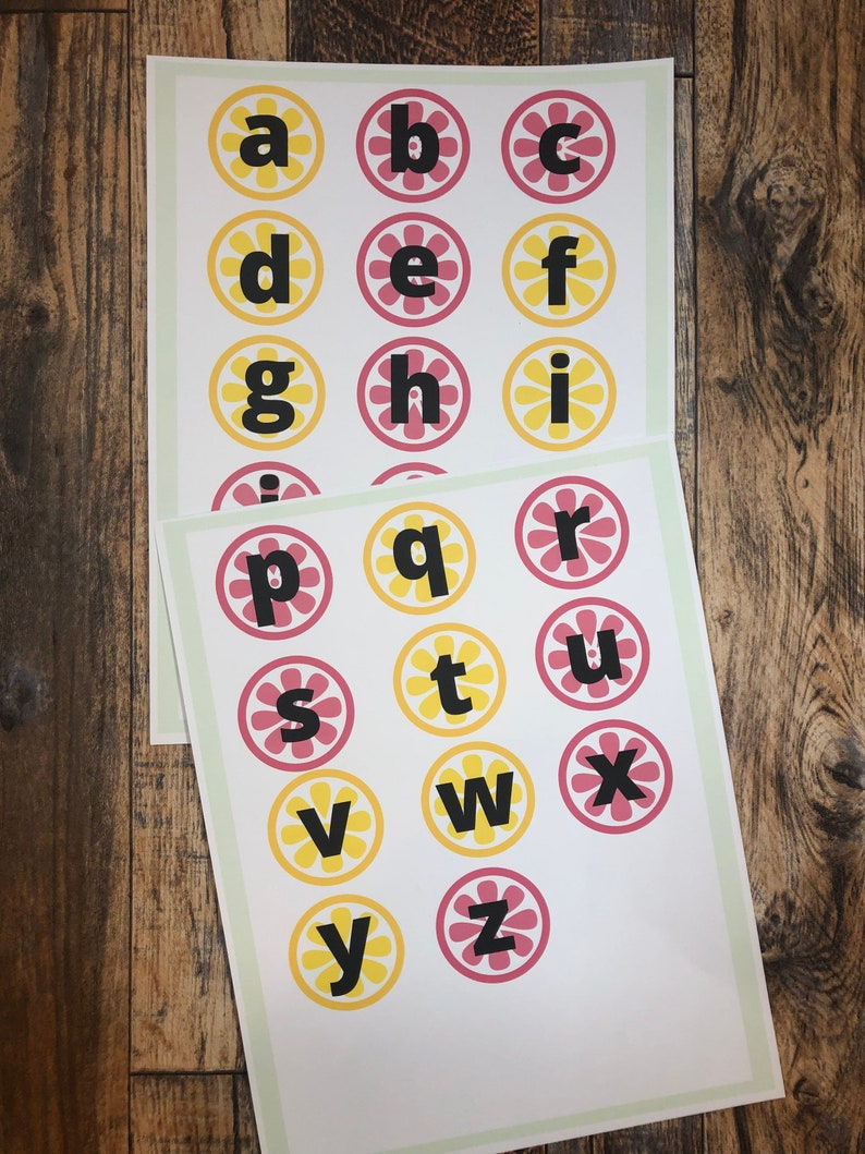 Lemonade Letter Matching Printable Letter Matching Printable Preschool ...