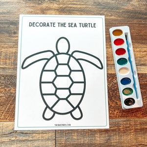 Decorate the Sea Turtle Printable / Art Activity / Preschool Learning ...