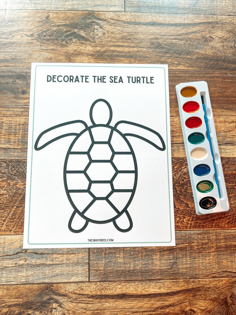 Decorate the Sea Turtle Printable / Art Activity / Preschool Learning ...