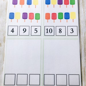 Popsicle Number Count and Clip Printable • Popsicle Clothes Pin Game ...