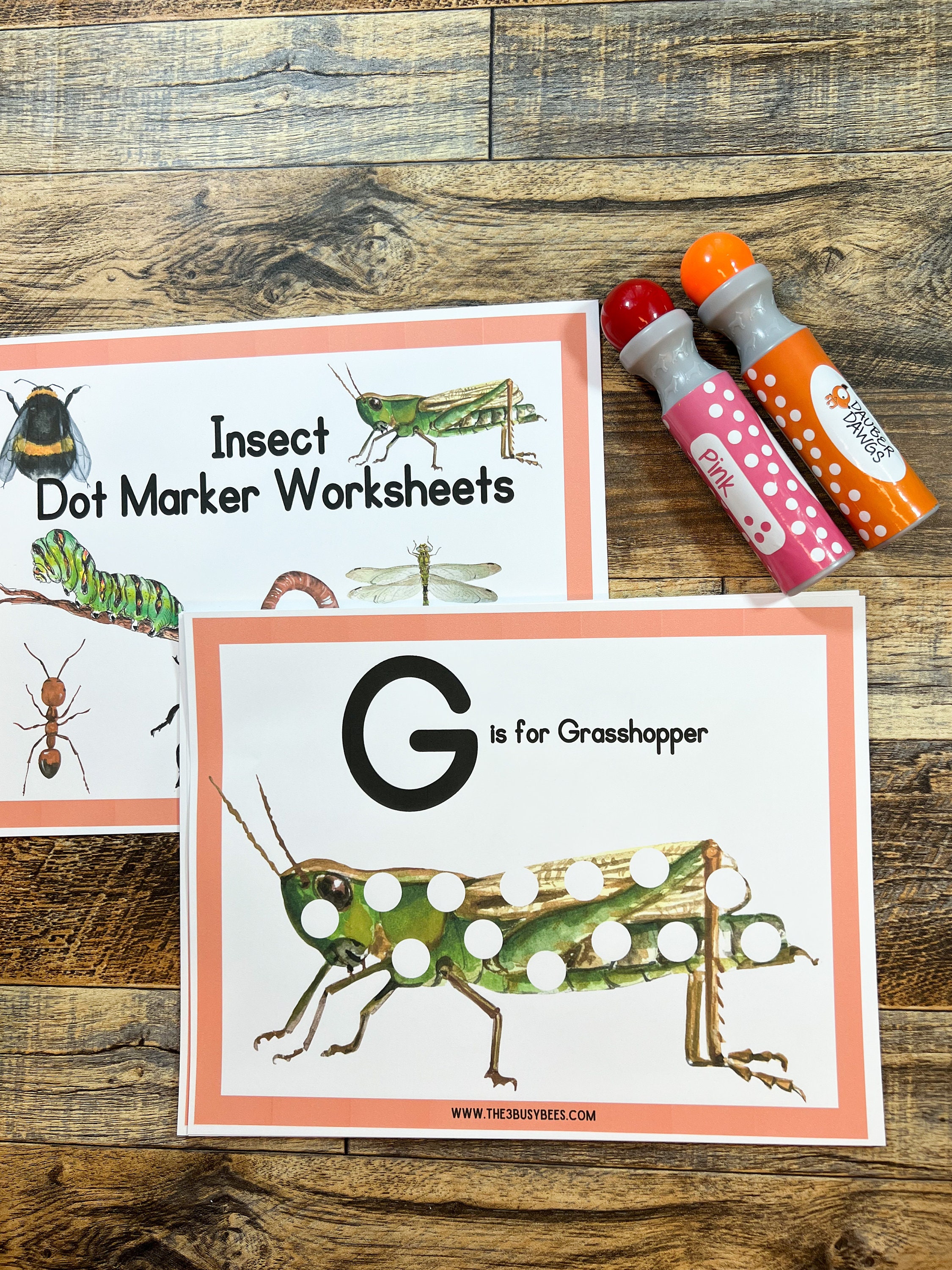 Insect Dot Marker Sheets • Montessori Printable • Do-a-dots • Mini ...