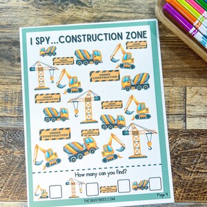 I Spy Construction Zone // I Spy Printable Game // Preschool Printables ...