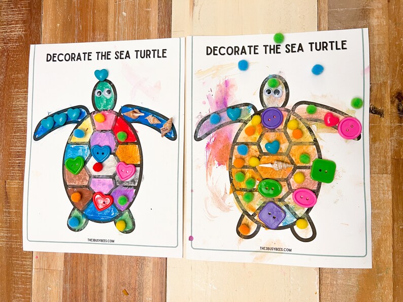 Decorate the Sea Turtle Printable / Art Activity / Preschool Learning ...