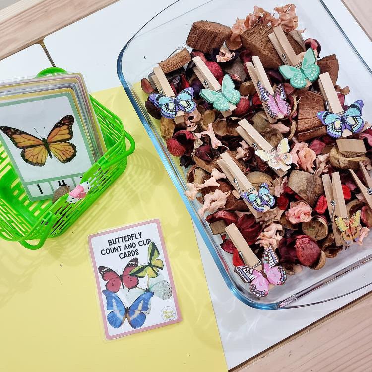 Butterfly Count and Clip Cards • Montessori Printable • Butterfly Study ...