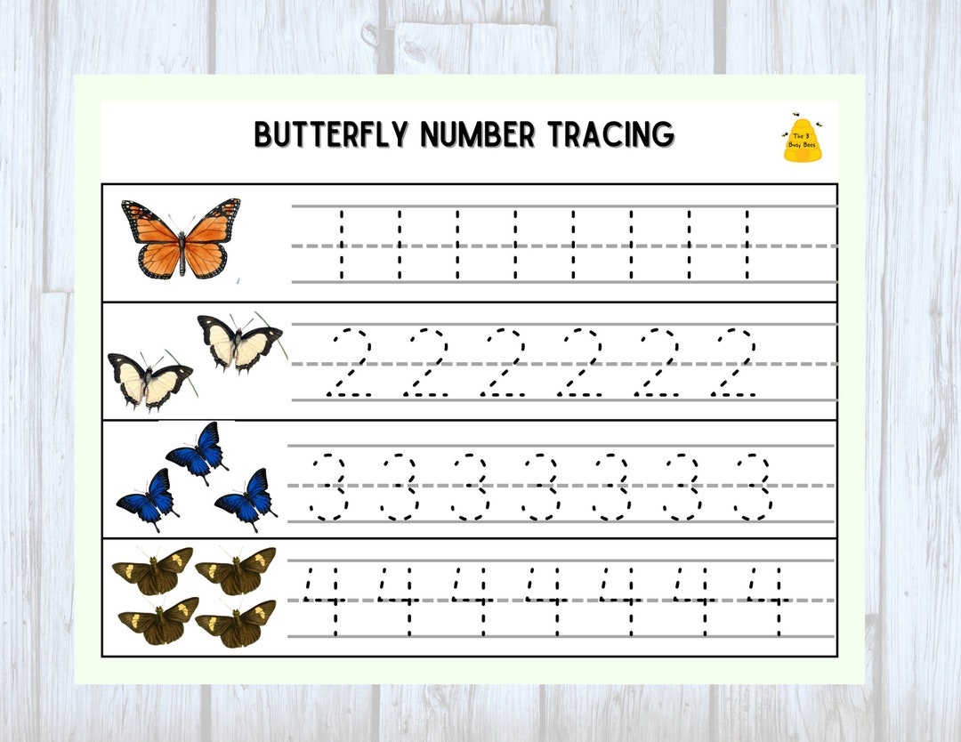 Butterfly Number Tracing • Montessori Printable • Butterfly Study ...