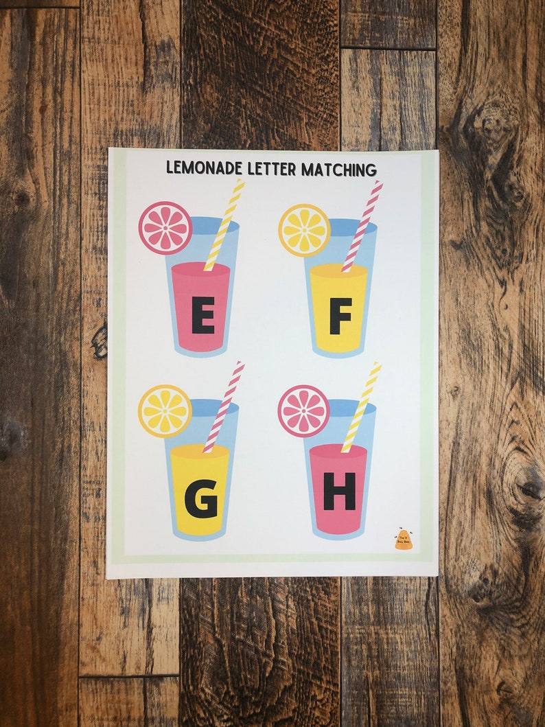 Lemonade Letter Matching Printable Letter Matching Printable Preschool ...