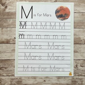 Solar System Letter and Word Tracing Solar System Learning - Etsy
