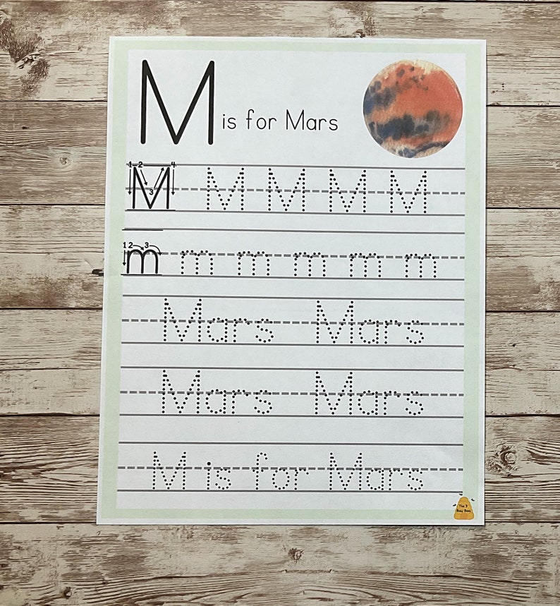 Solar System Letter and Word Tracing Solar System Learning - Etsy