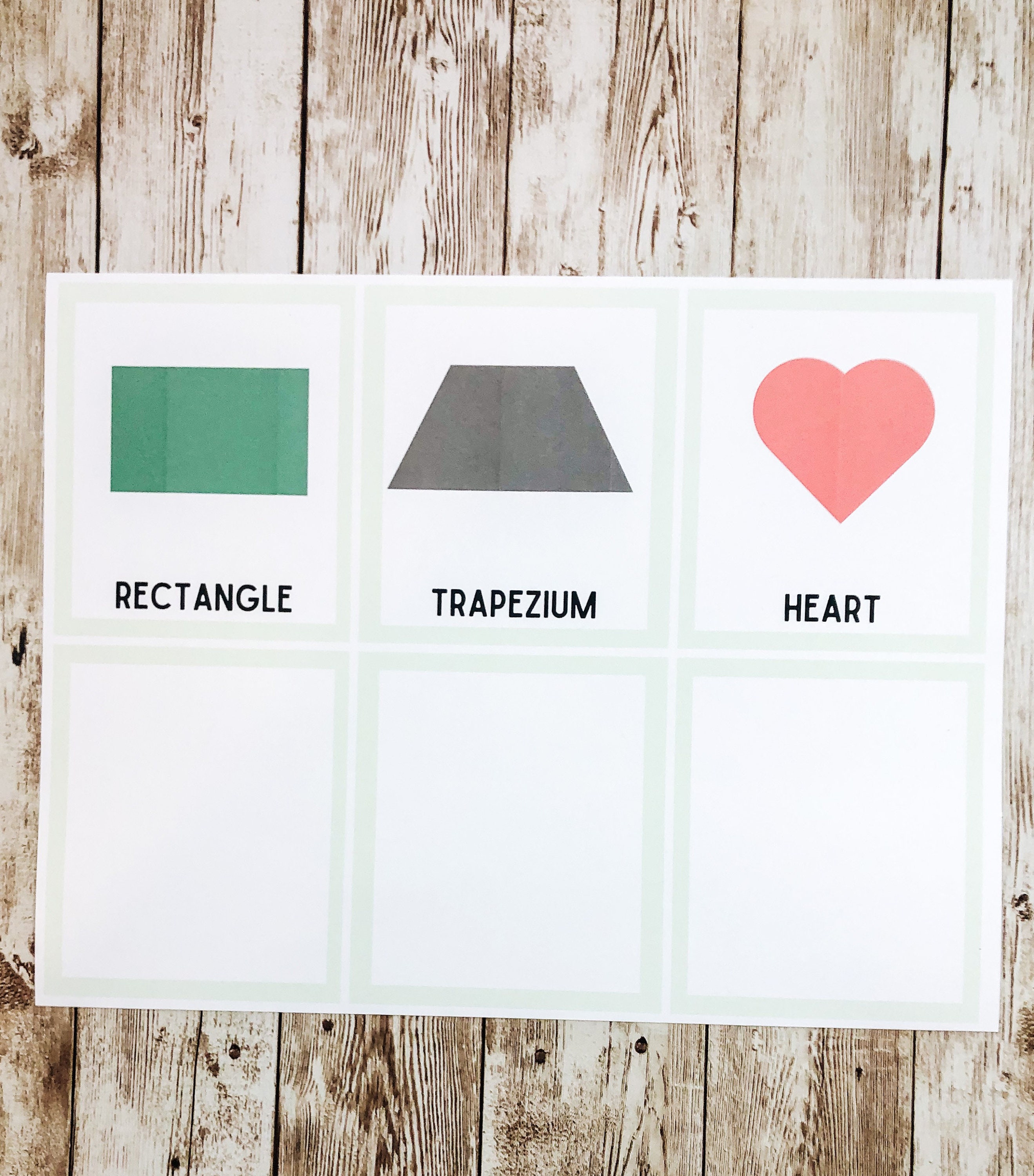 Shape Flash Cards • Montessori Printable • Educational Material • Shape ...