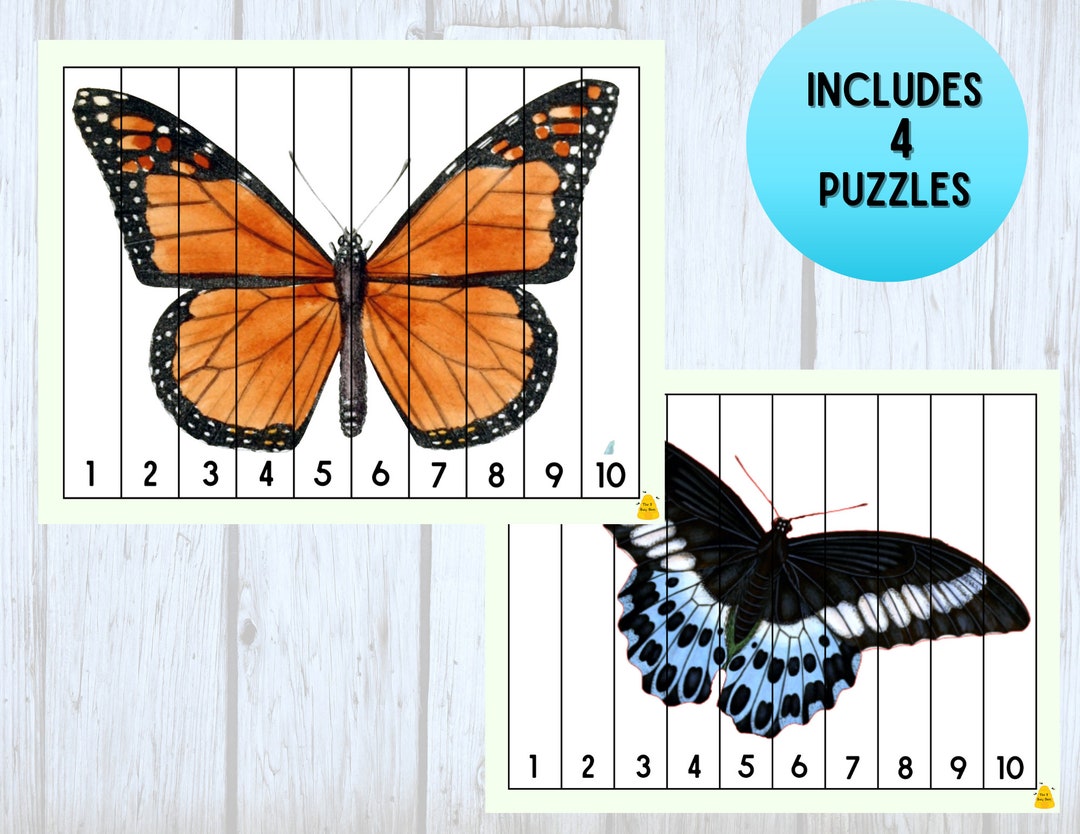 Butterfly Sequence Puzzles • Montessori Printable • Butterfly Study ...