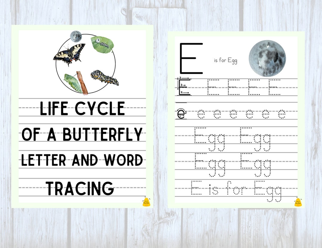 Life Cycle of a Butterfly Letter and Word Tracing Montessori - Etsy