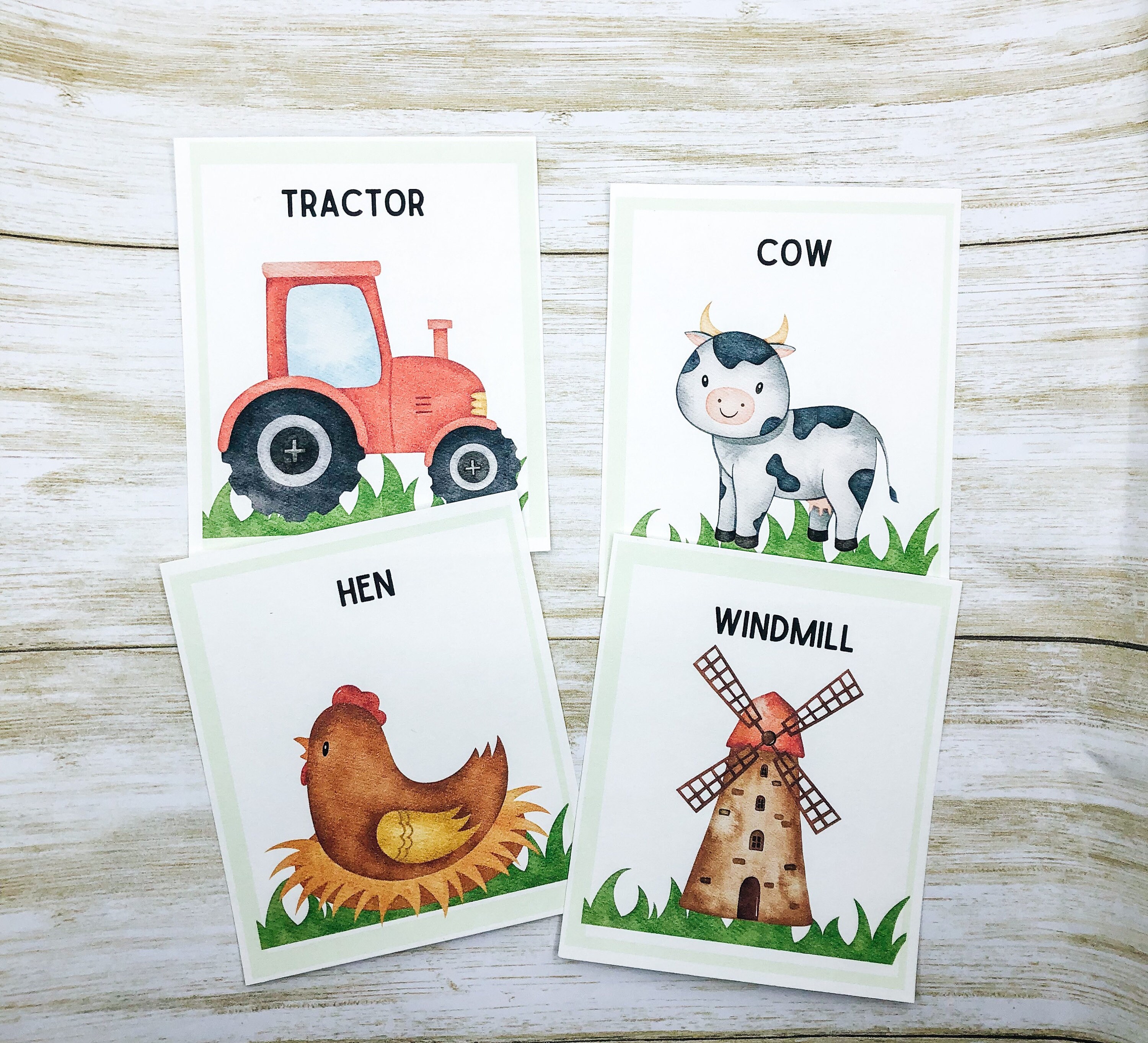 Barnyard Printable Flash Cards Montessori Printable Educational ...
