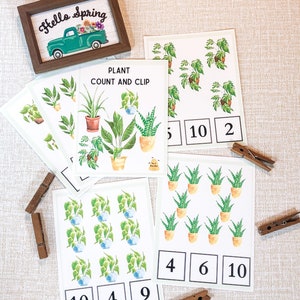 Houseplant Count and Clip Cards Printable • Preschool Printable ...