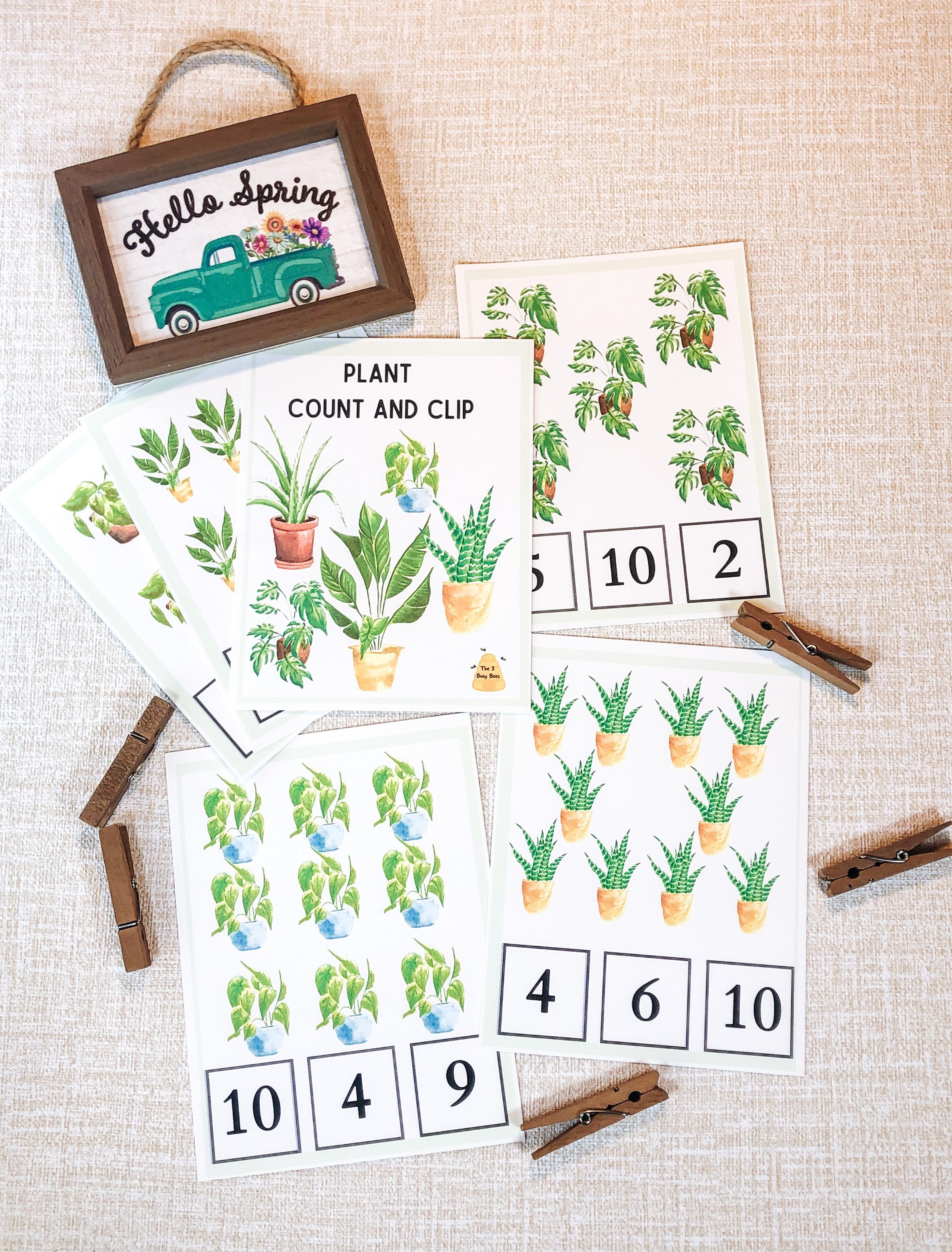 Houseplant Count and Clip Cards Printable • Preschool Printable ...