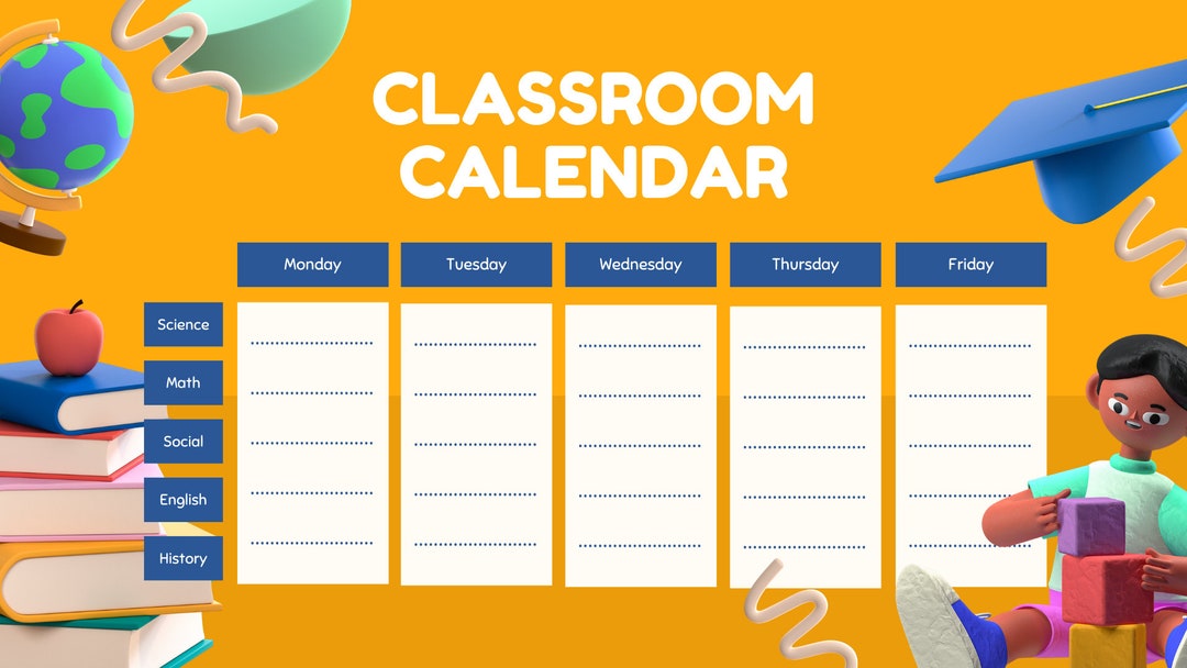 Calendar for Your Class - Etsy