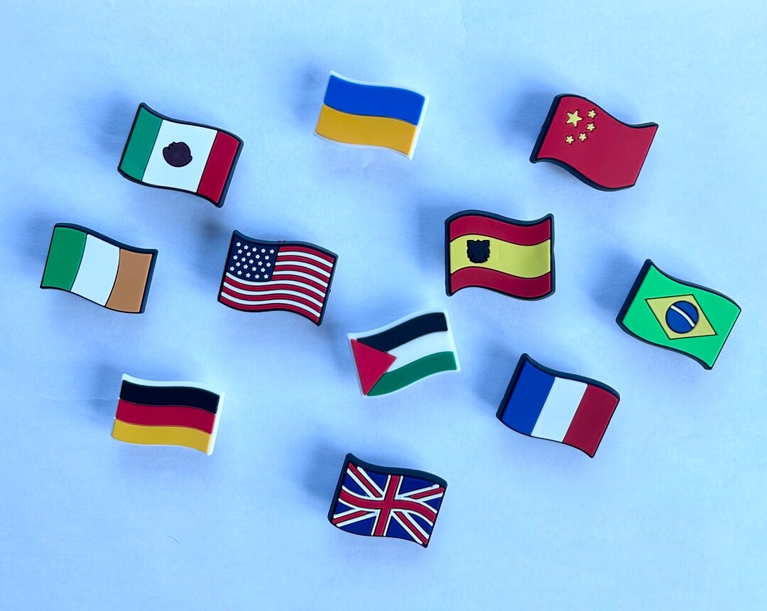 Country Flags Croc Charm Jibbitz Pin Badge - Etsy