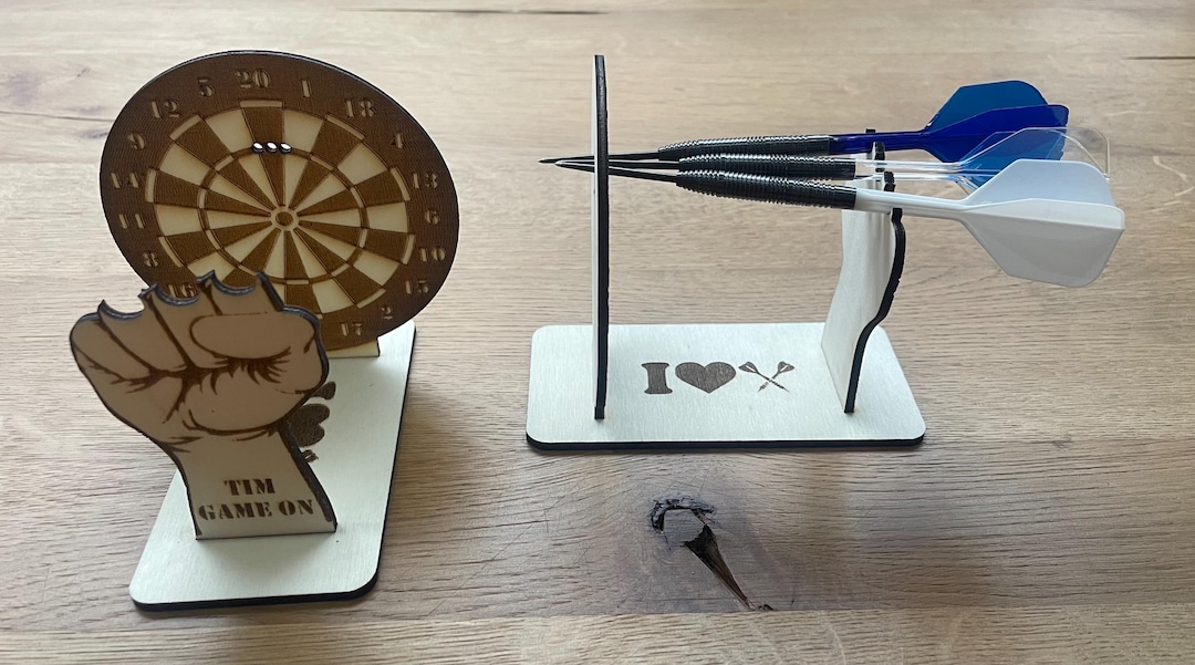 Darts Darting Arrows Steeldarts Dart Holder Gift Engraving Wood Oak ...