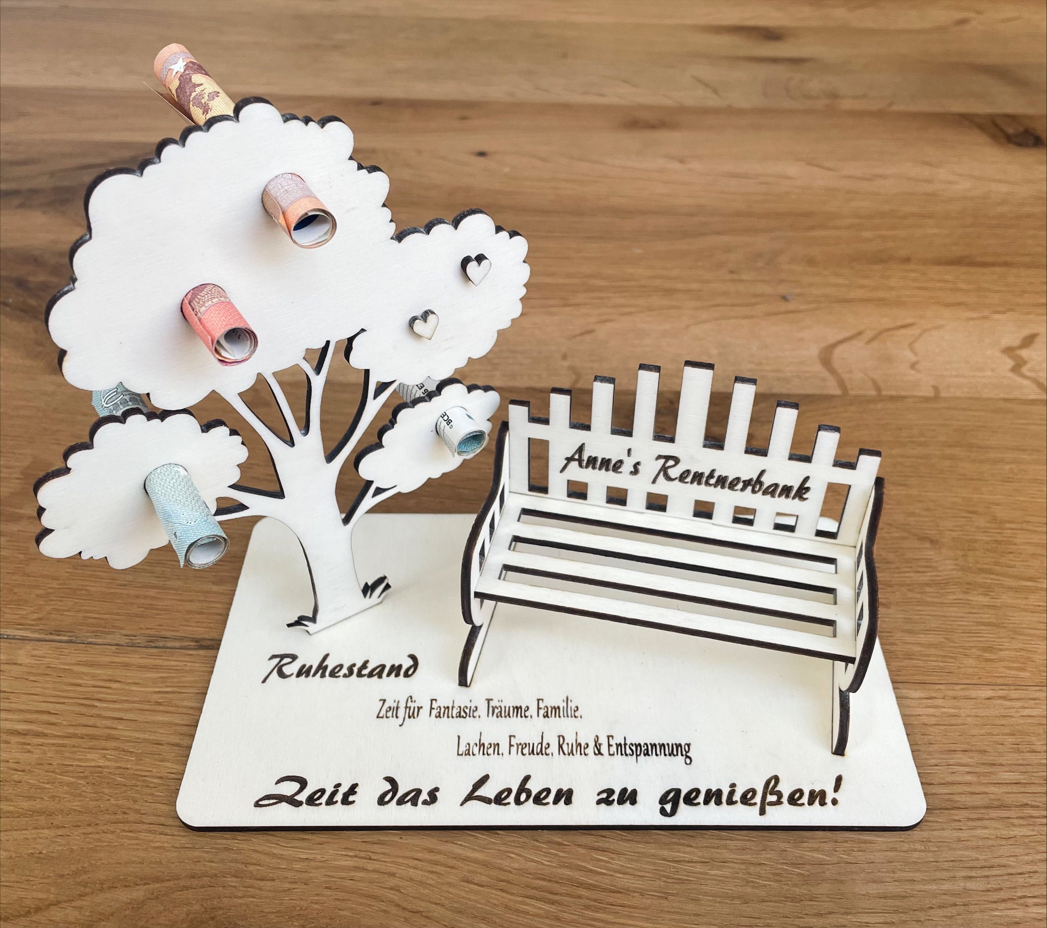 Rentnerbank | Geschenk zur Rente | Ruhestand | Holz | Goldene Hochzeit ...