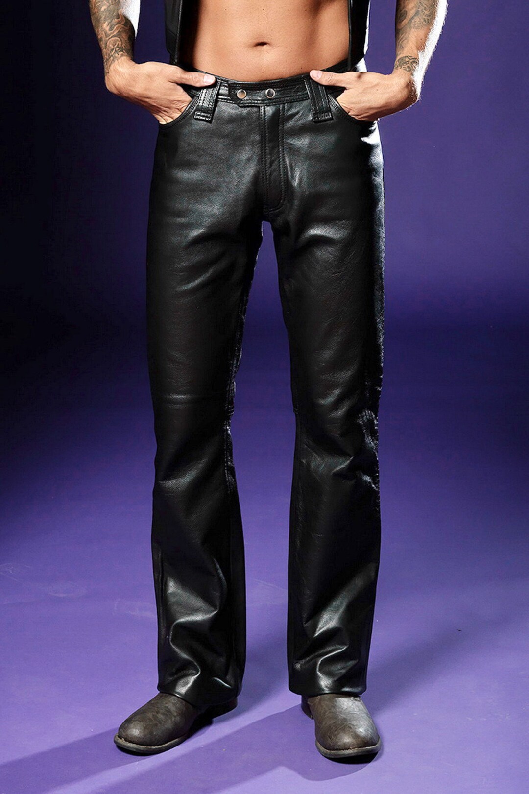 Boss Leather 5 Pocket Jeans Leather Trousers Leather Jeans Men Leather ...