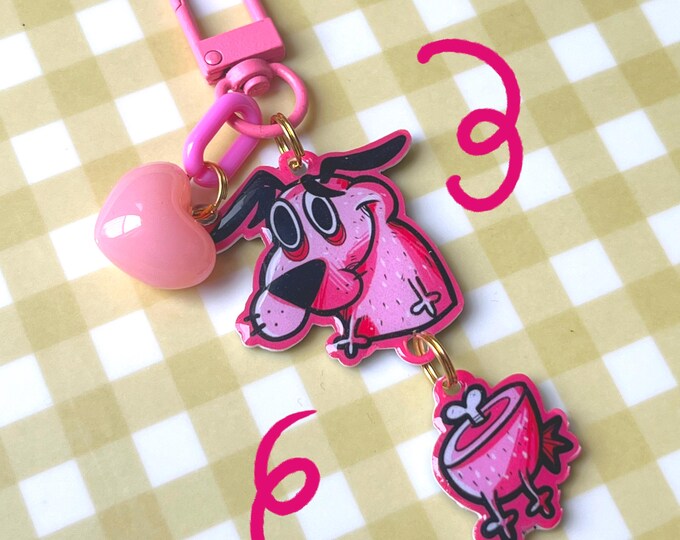 Courage the Cowardly Dog KEYCHAIN - Etsy