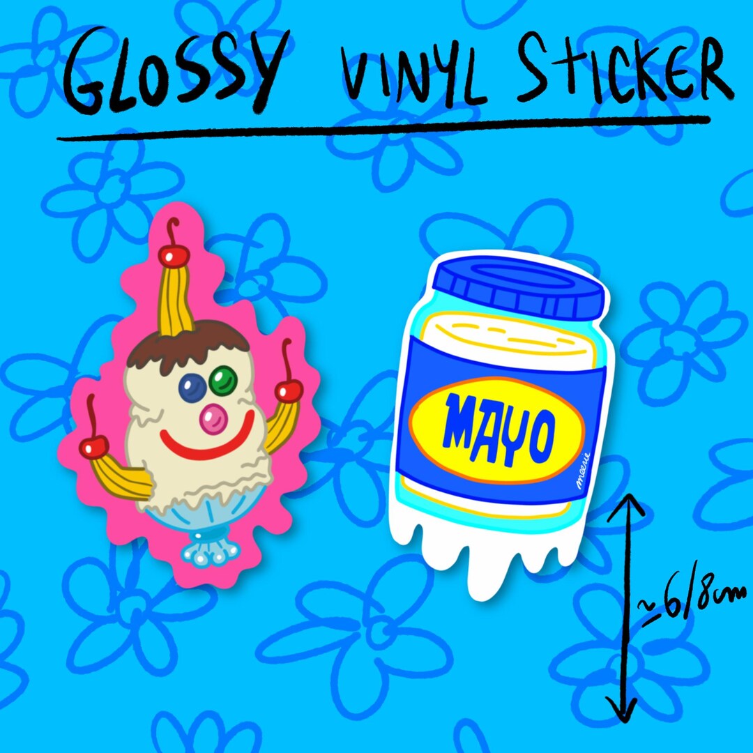 GLITTER STICKER - Goofy Ice Cream & Mayo - Etsy