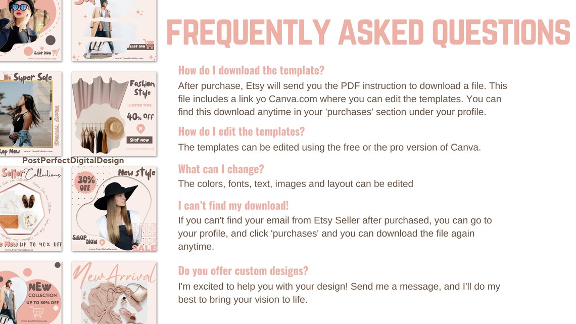 60 Modern Boutique Marketing Instagram Post Brown Pink Fashion Social ...