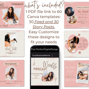 Podcast Post Templates Beige Pink Podcasting Instagram Story Post Canva ...