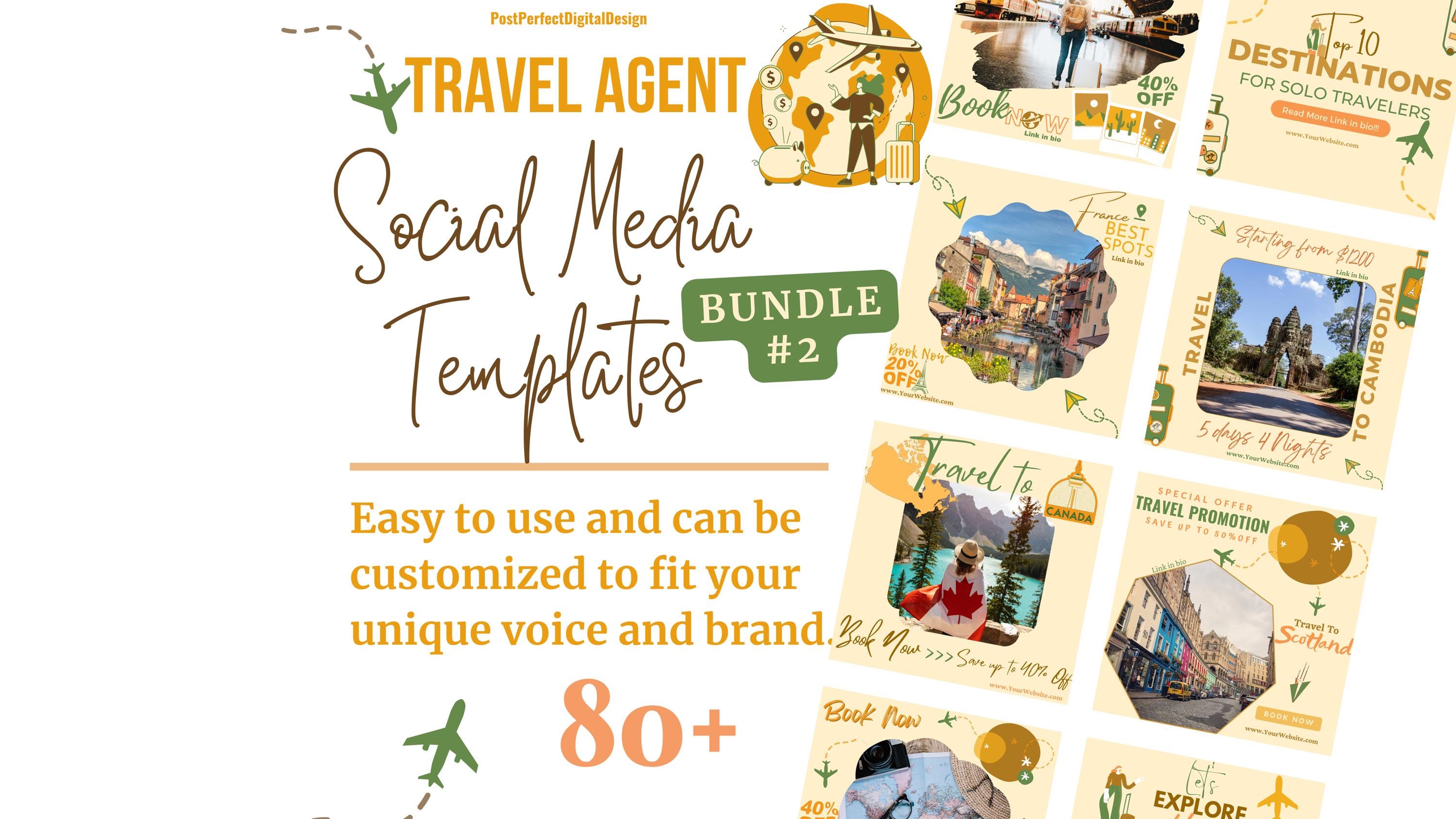 Bundle #2 - Travel Agent Marketing Quotes Post Templates - Travel Agent ...