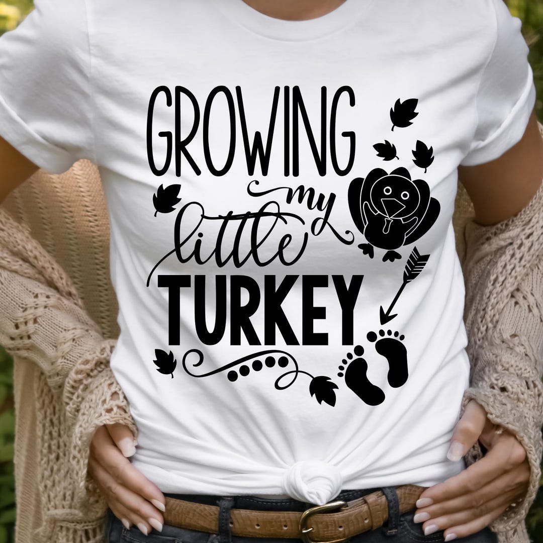 Growing My Little Turkey PNG Digital Download, Thanksgiving Pregnancy ...