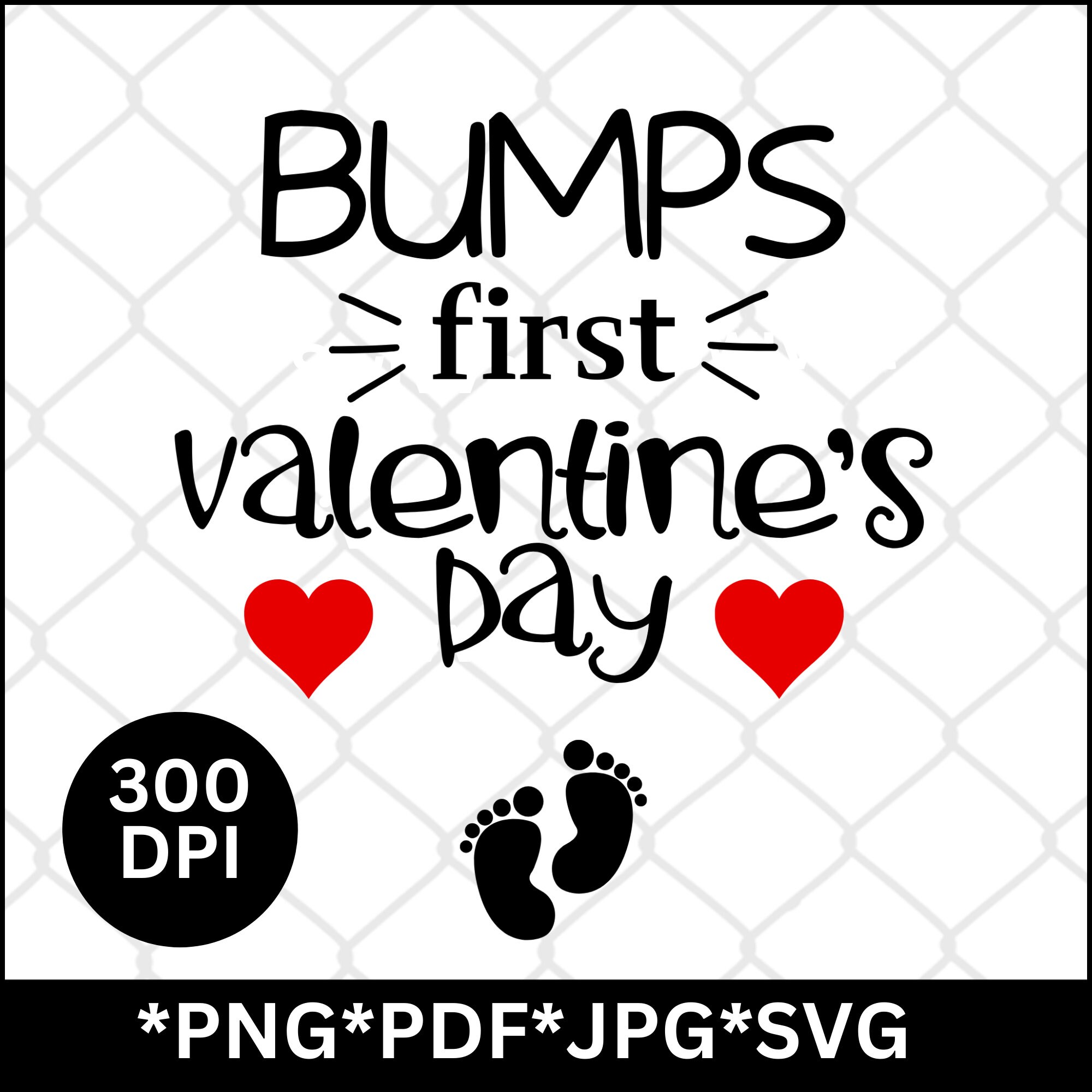 Bumps First Valentine's Day Digital Downloadbaby Announcement Design ...