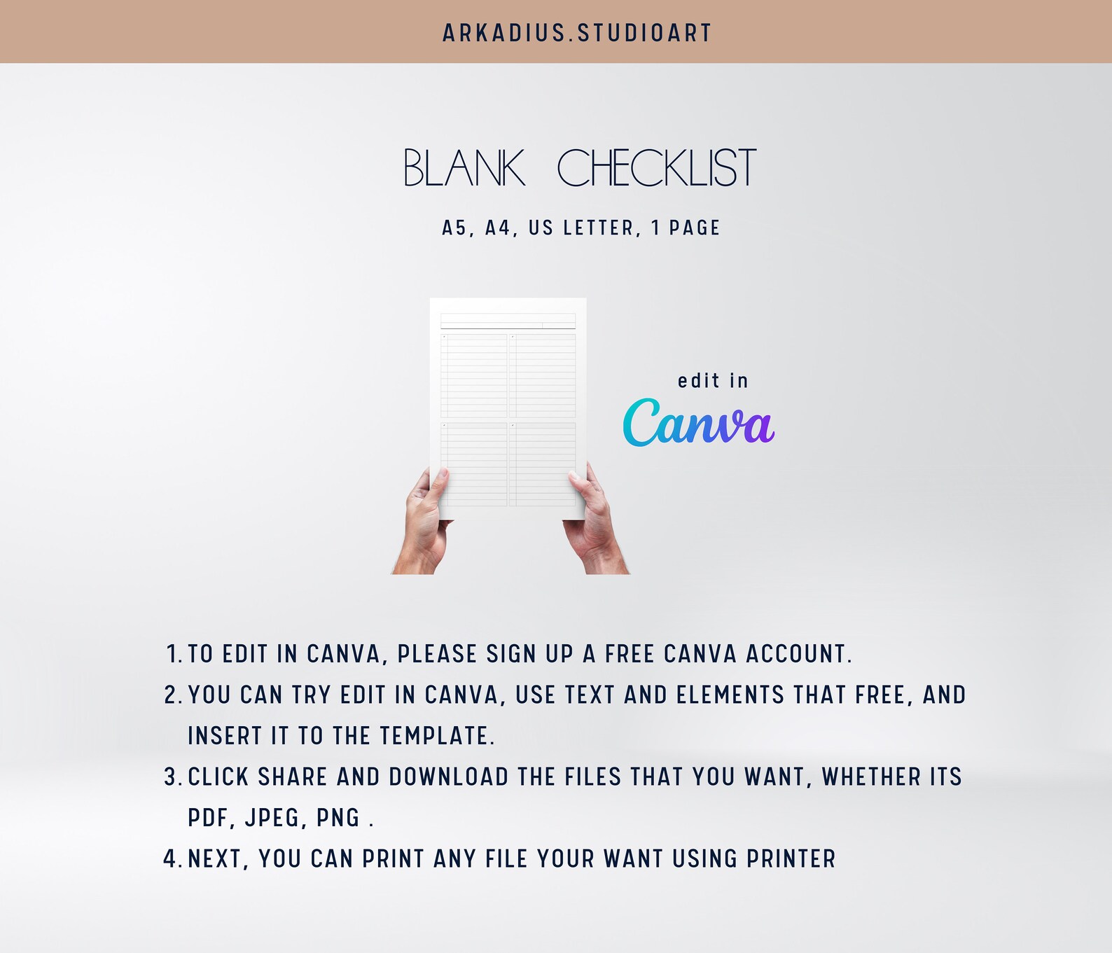 Blank Checklist Planner Printable, Checklist Planner, to Do List ...