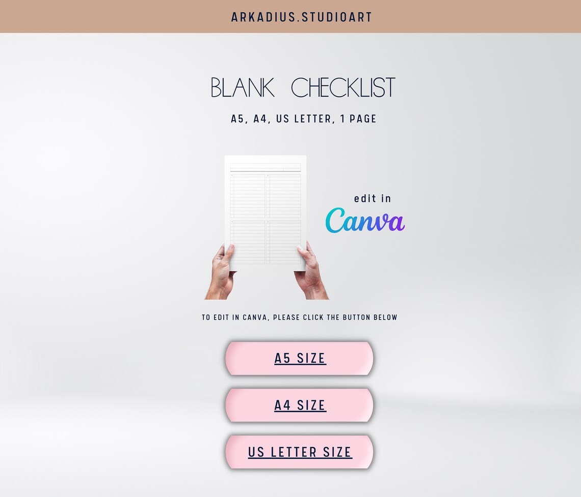 Blank Checklist Planner Printable, Checklist Planner, to Do List ...