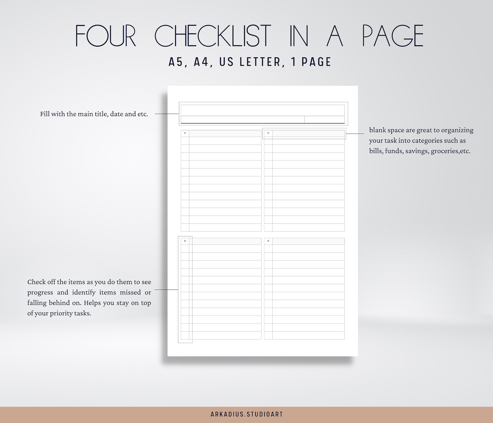 Blank Checklist Planner Printable, Checklist Planner, to Do List ...