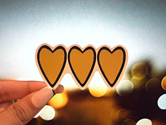 Yellow Hearts Sticker Love Sticker Waterproof Sticker - Etsy