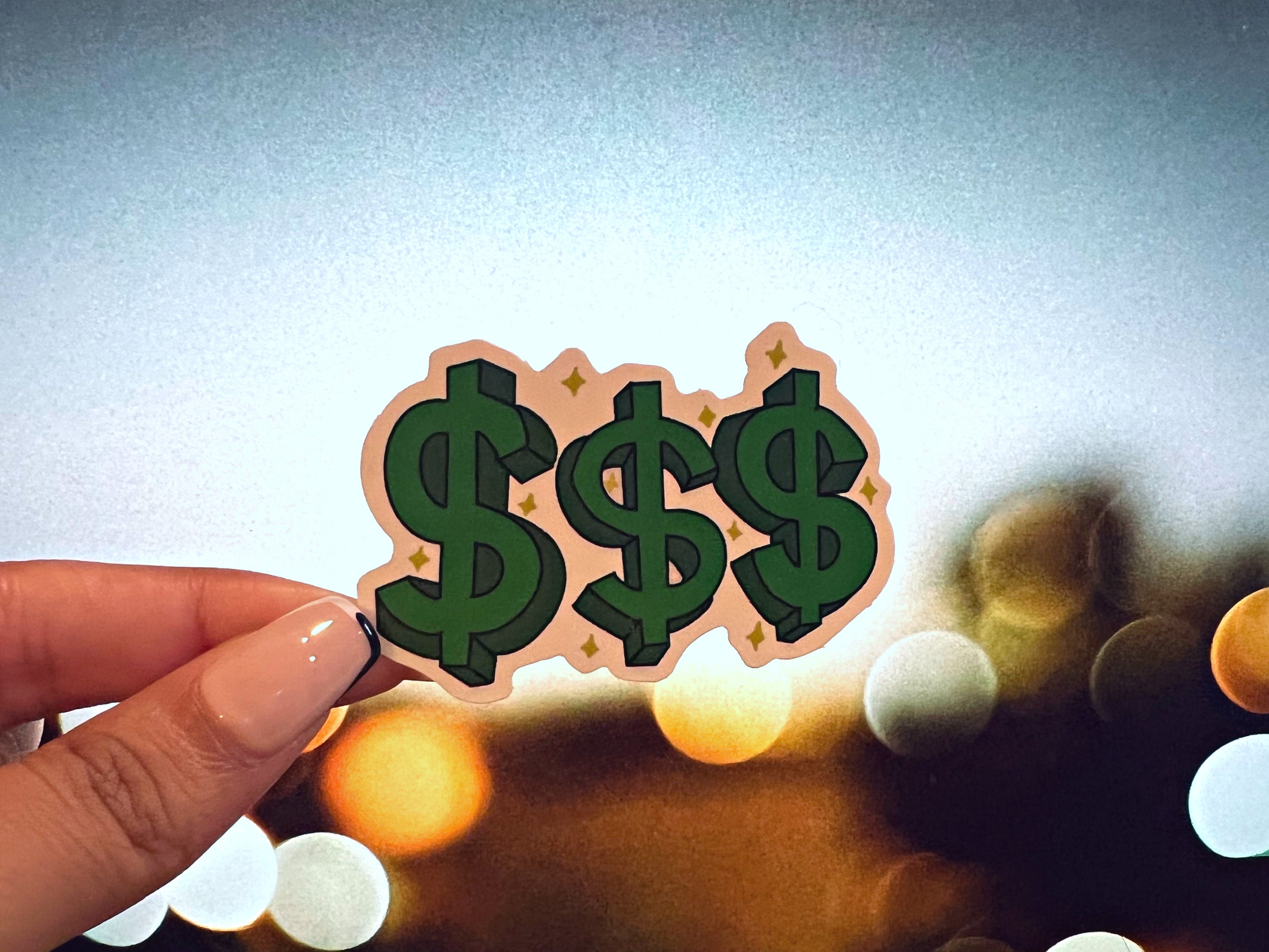 Dollar Sign Sticker Money Sticker Waterproof Sticker - Etsy