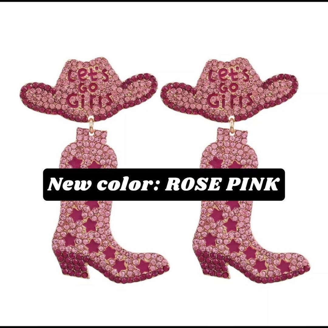 Rhinestone Cowgirl Boot Earrings, Bachelorette Party Jewelry, Nashville ...