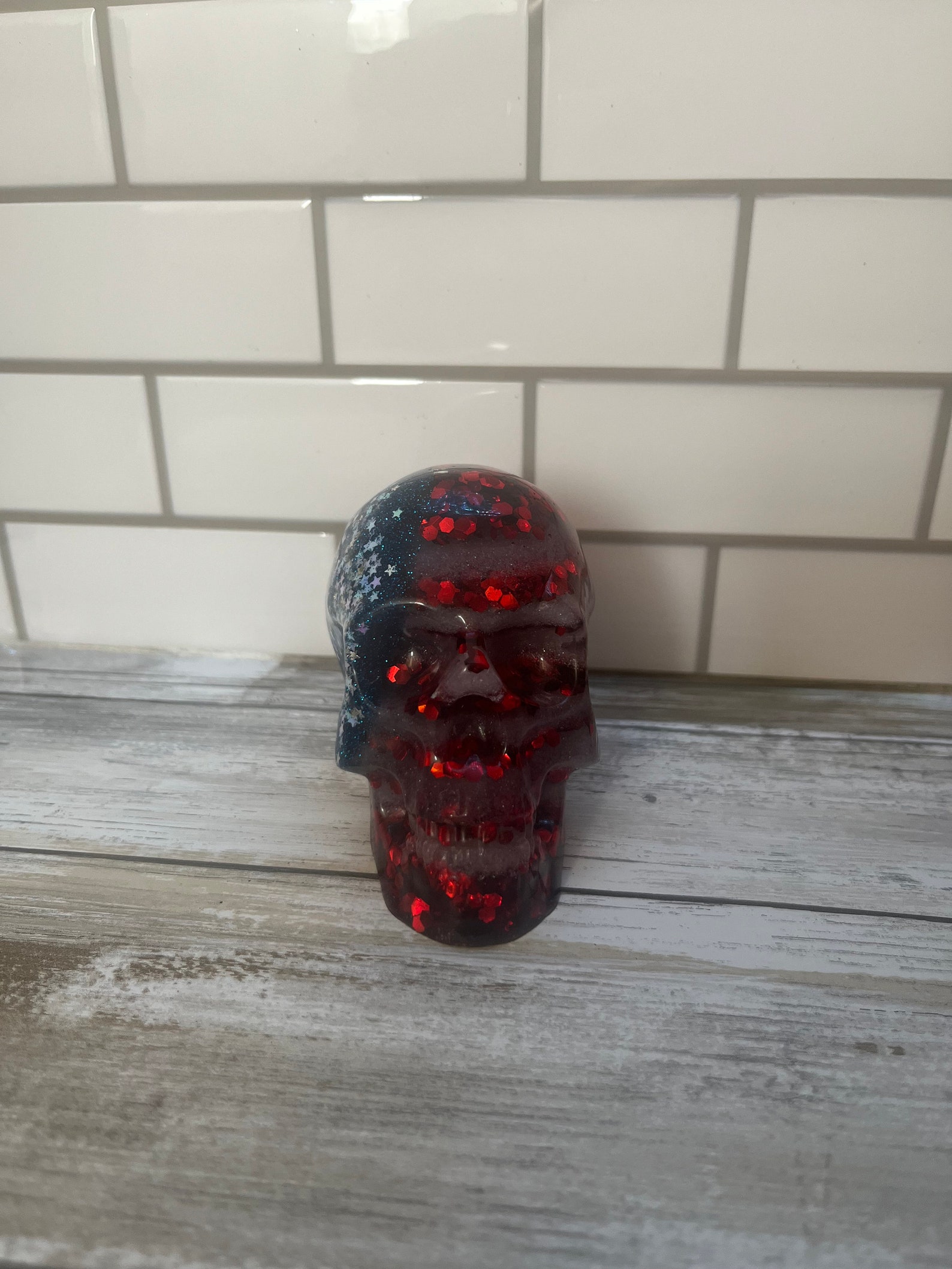 American Flag Resin Skull - Etsy