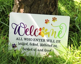 Dog Welcome Sign - Etsy UK