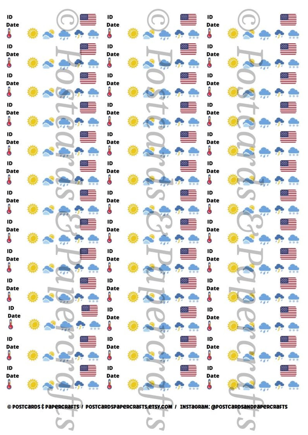 Postcrossing ID Stickers United States 39 Pieces Printable PDF PNG - Etsy