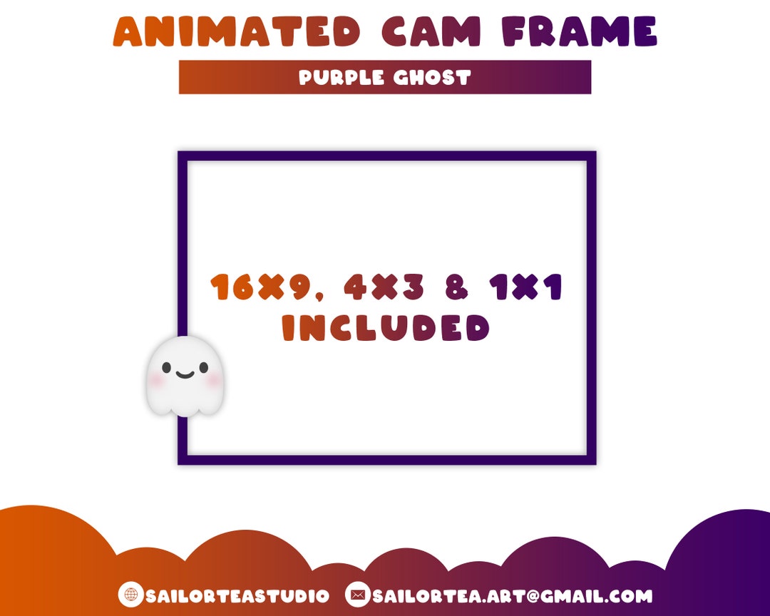Floating Ghost Animated Webcam Frame | P2U Twitch Youtube Discord ...