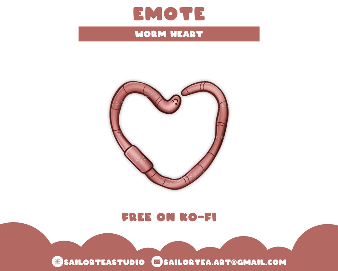 Worm Heart Emote | P2U Premade Twitch Youtube Discord Streaming Love ...