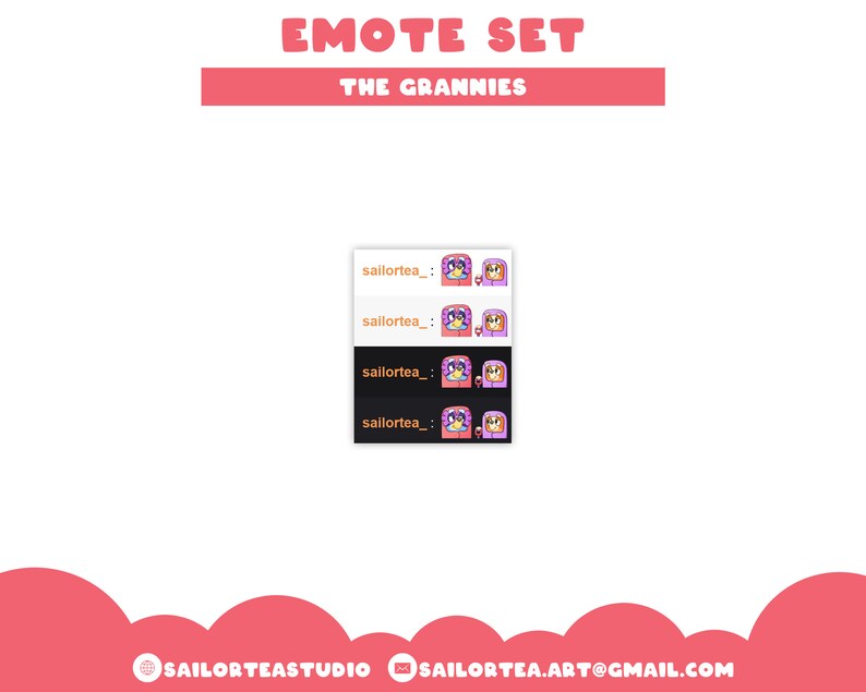 Bluey the Grannies Emote Set P2U Twitch Discord Youtube Emotes Janet ...