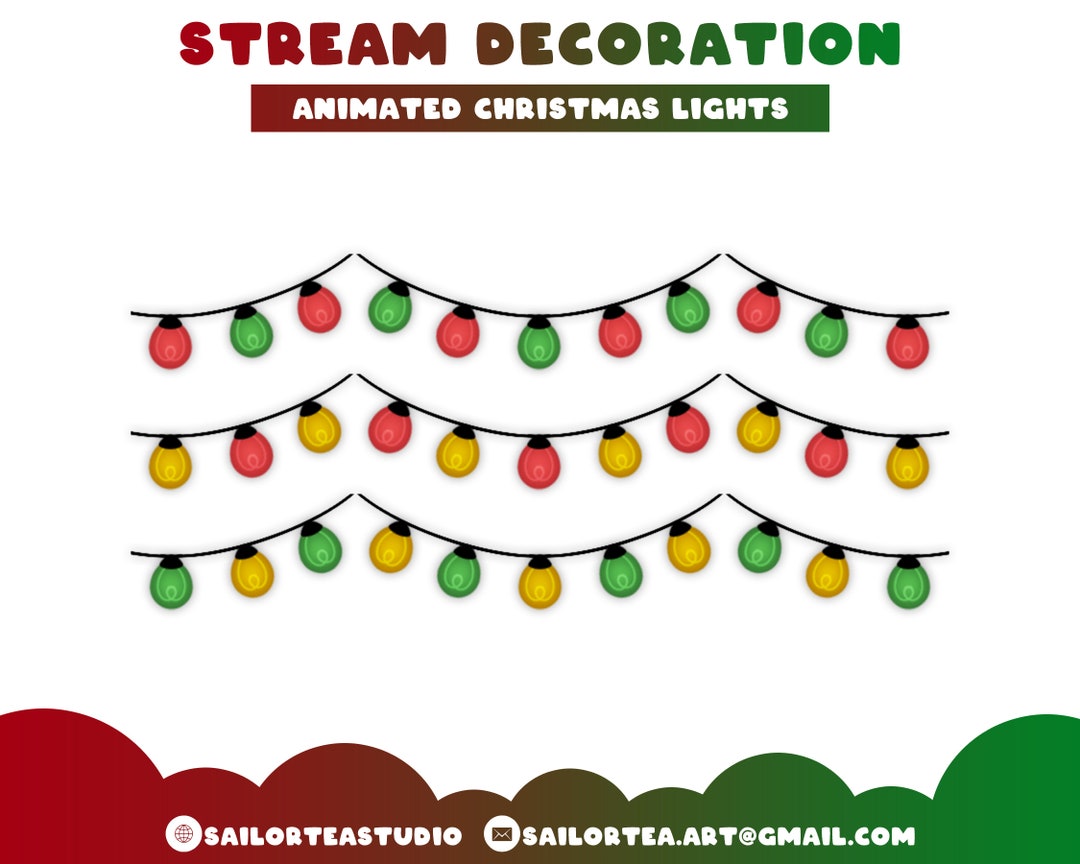 Christmas Light Set Animated Stream Decoration | P2U Overlay Pack ...