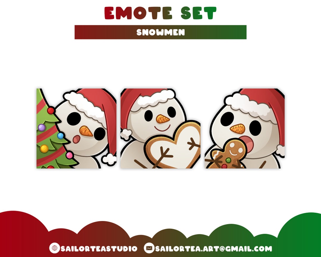 Snowman Emote Set | P2U Pack Package Twitch Youtube Discord Xmas Gift ...