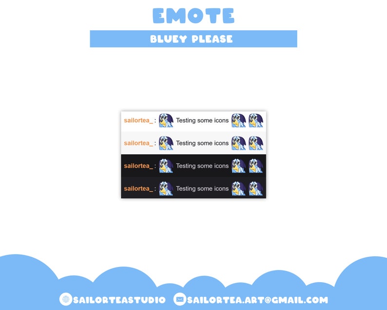 Bluey Please Twitch Emote P2U Overlay, Screen, Stream, Facecam, Border ...